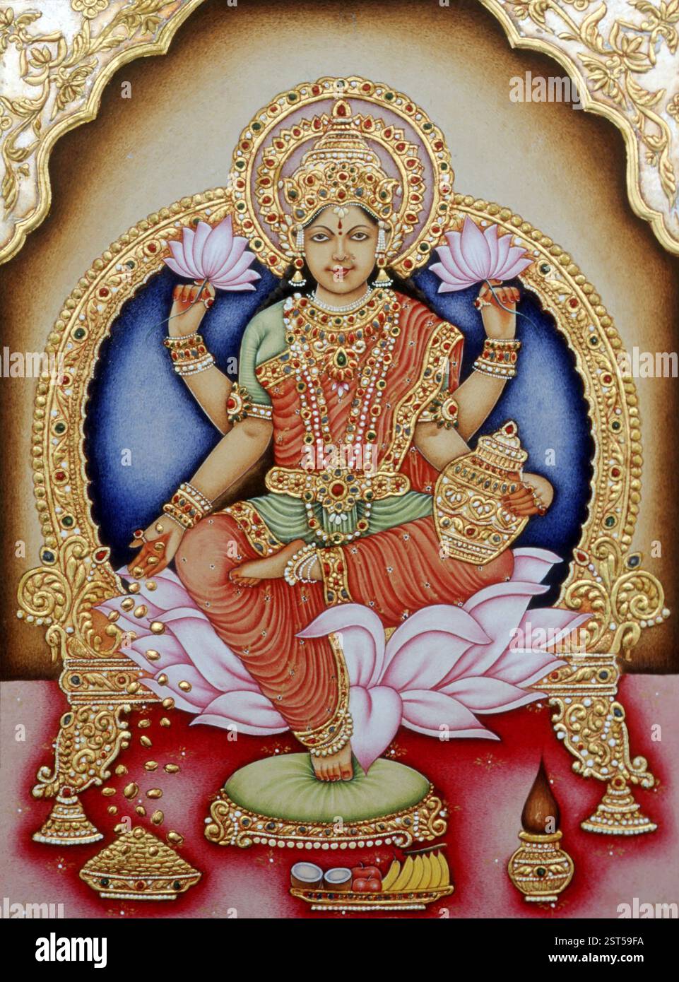 Lord laxmi goddess painting India, Asia Stock Photo - Alamy