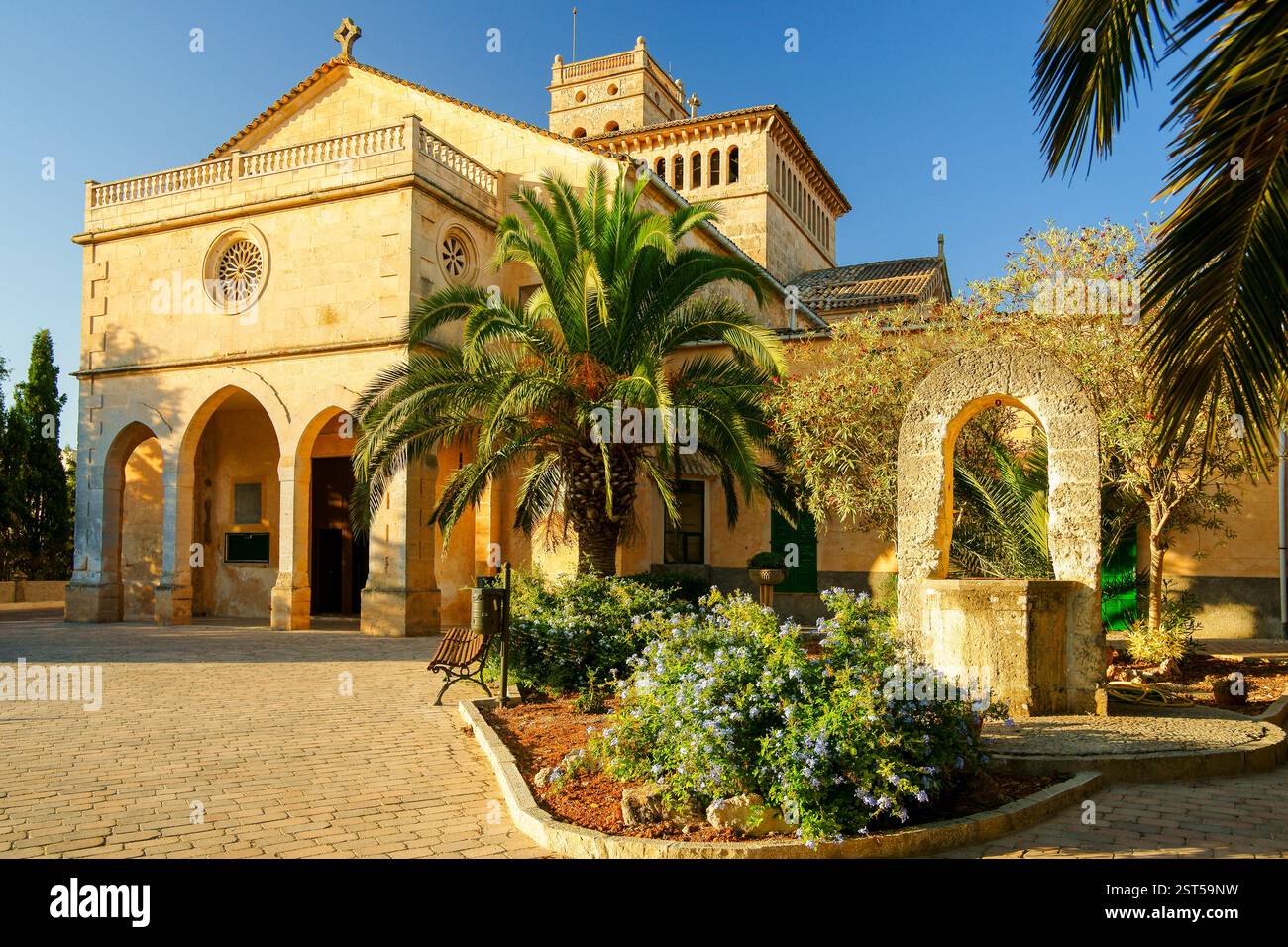 Parish church of Our Lady of Atocha (16th century). Ariany. Plain of ...