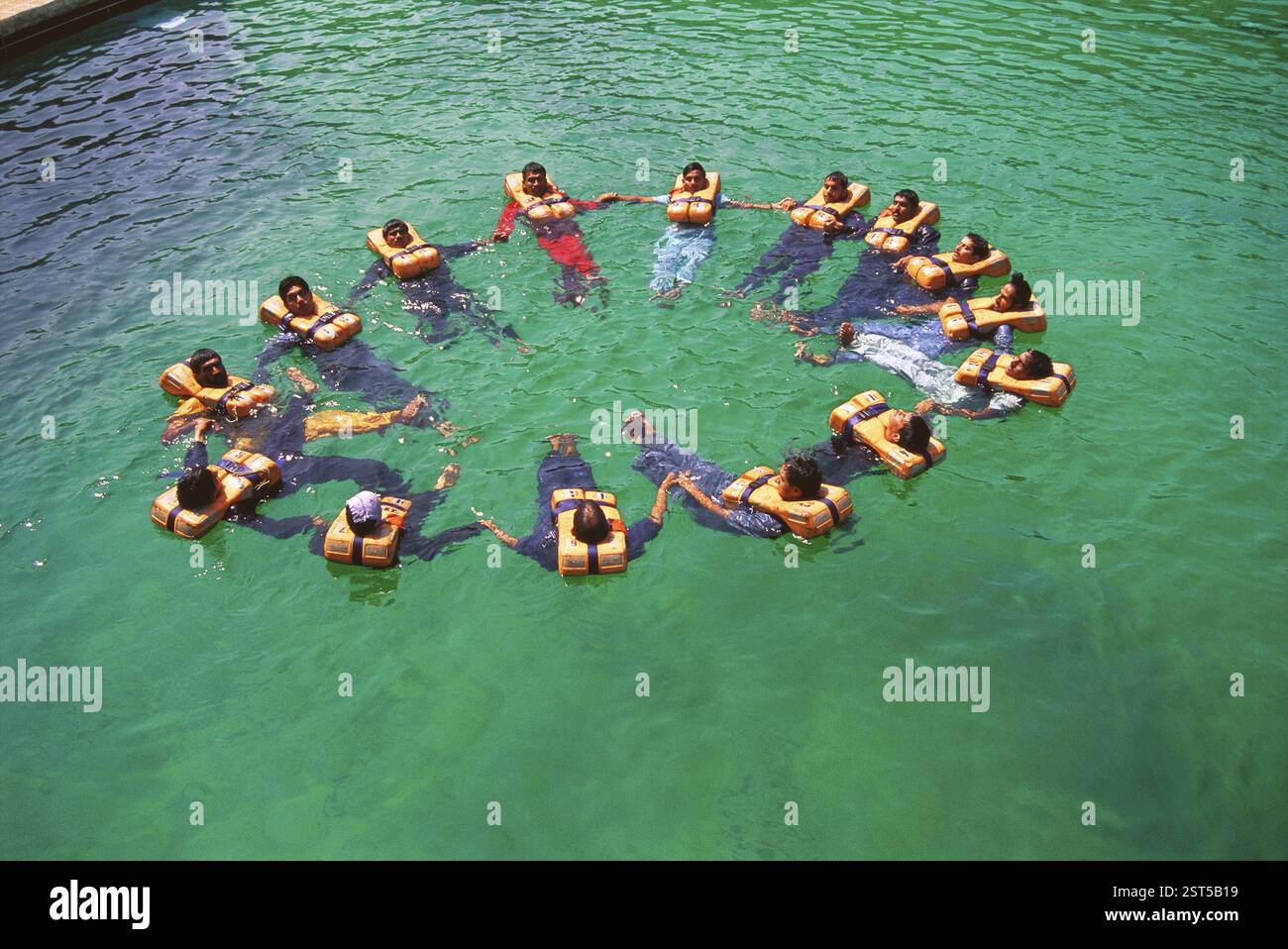 Rescue operation training in water at Memo swimming pool Stock Photo ...