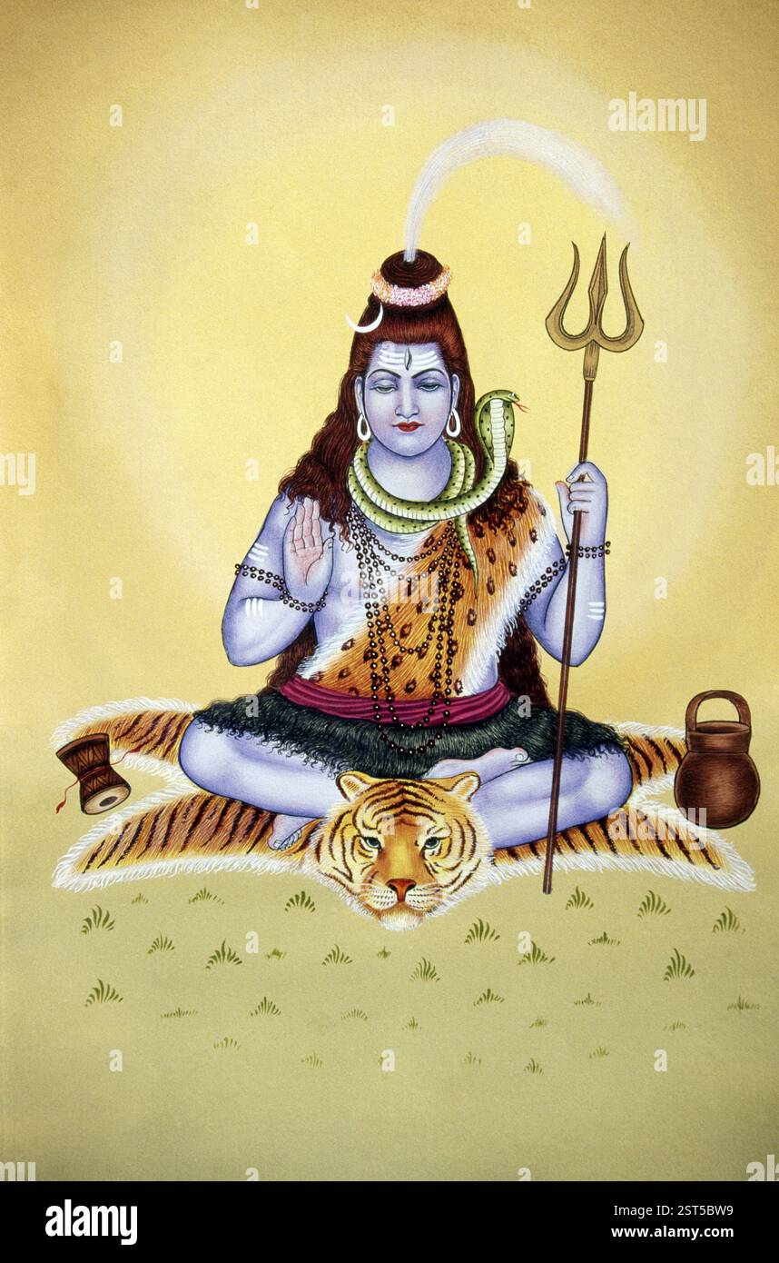 Lord shiva painting on paper hi-res stock photography and images - Alamy