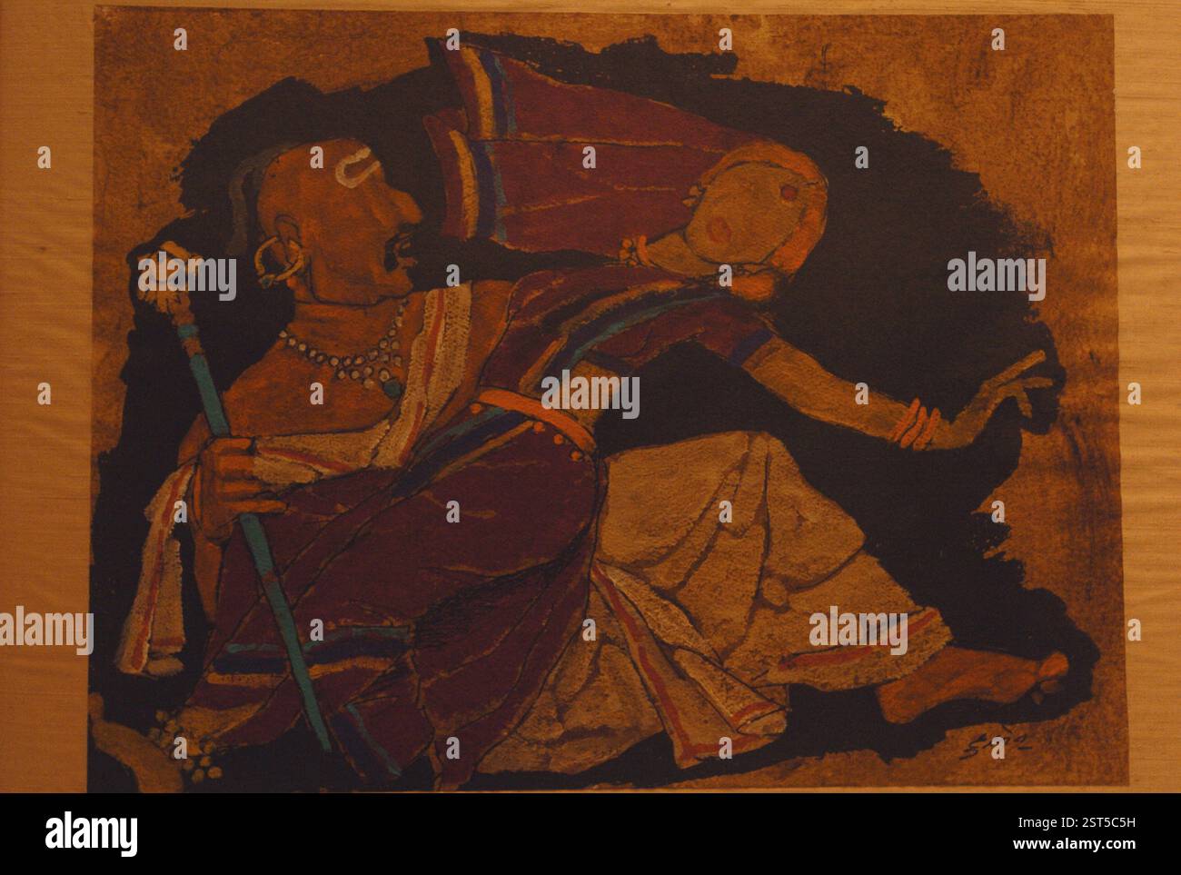 An early work of M.F. Hussain Maqbool Fida Hussain world famous artist ...