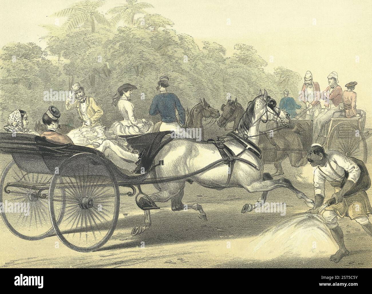 Illustration Lithograph Woodcut of Life in India During British Rule ...
