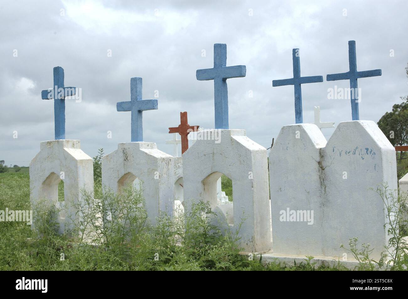 Cemetery Graveyard of Christians in a remote village in Andhra Pradesh ...