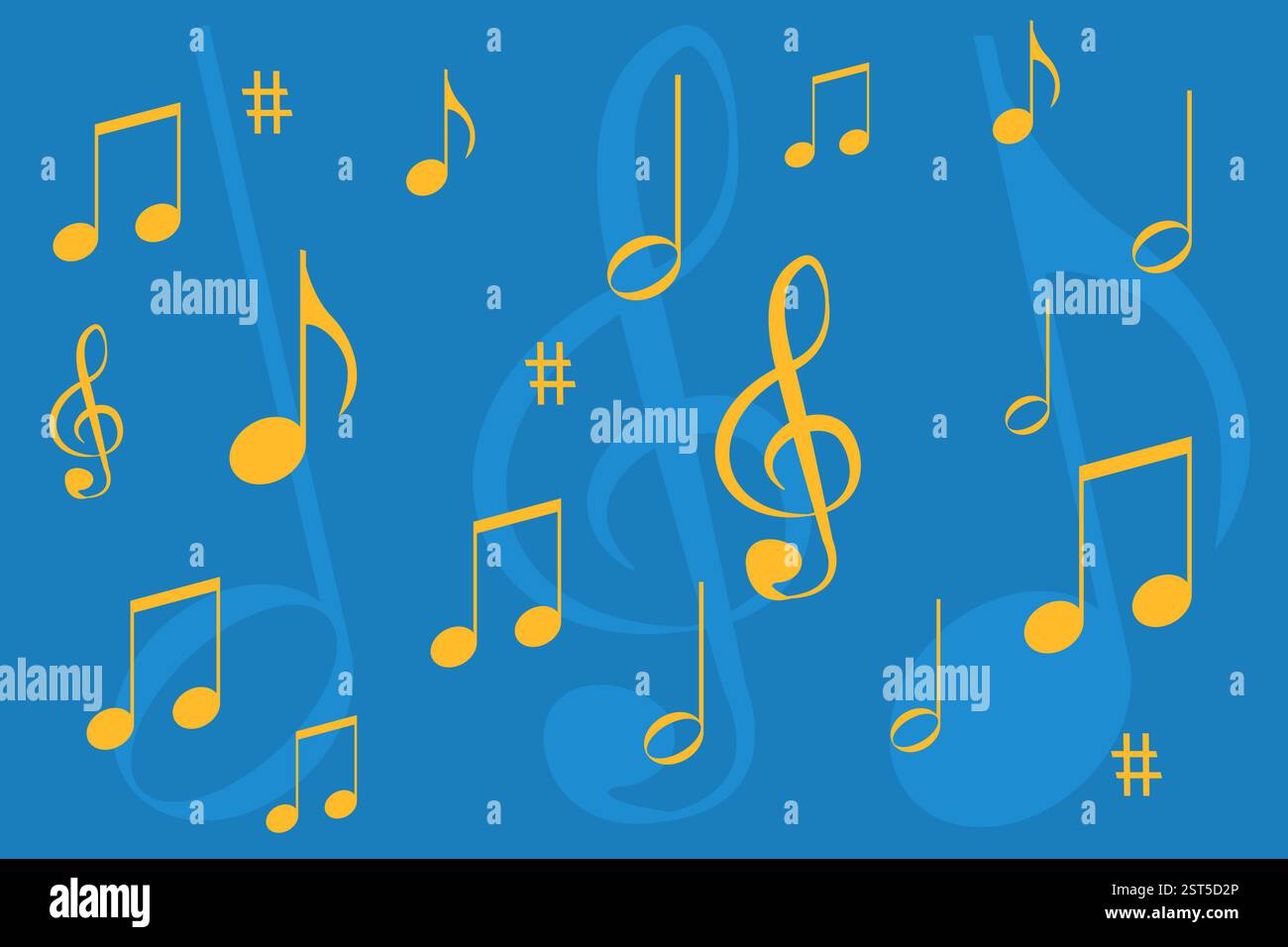 Musical notes on collocated background scattered inordinately. Musical ...