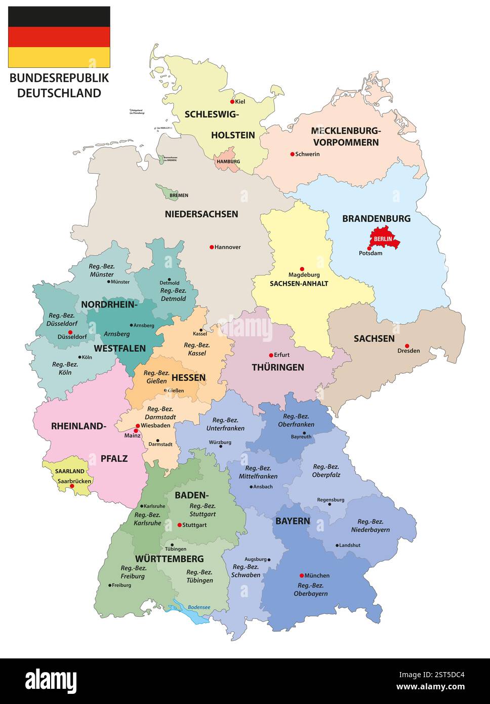 Blue political map germany hi-res stock photography and images - Alamy