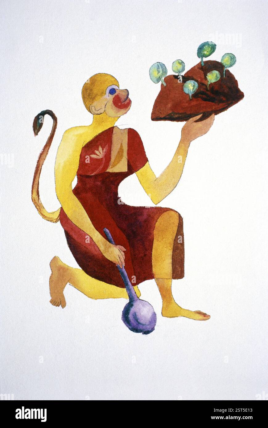 Hanuman holding mountain Stock Photo - Alamy