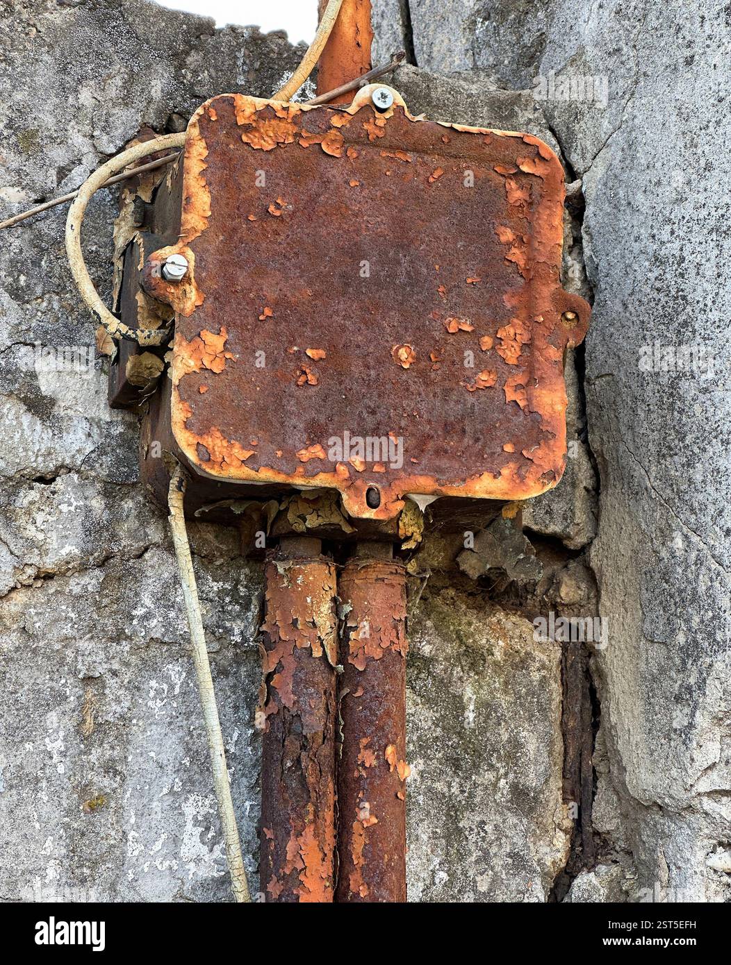 Old rusty ruined electricity switch outdoor Stock Photo - Alamy