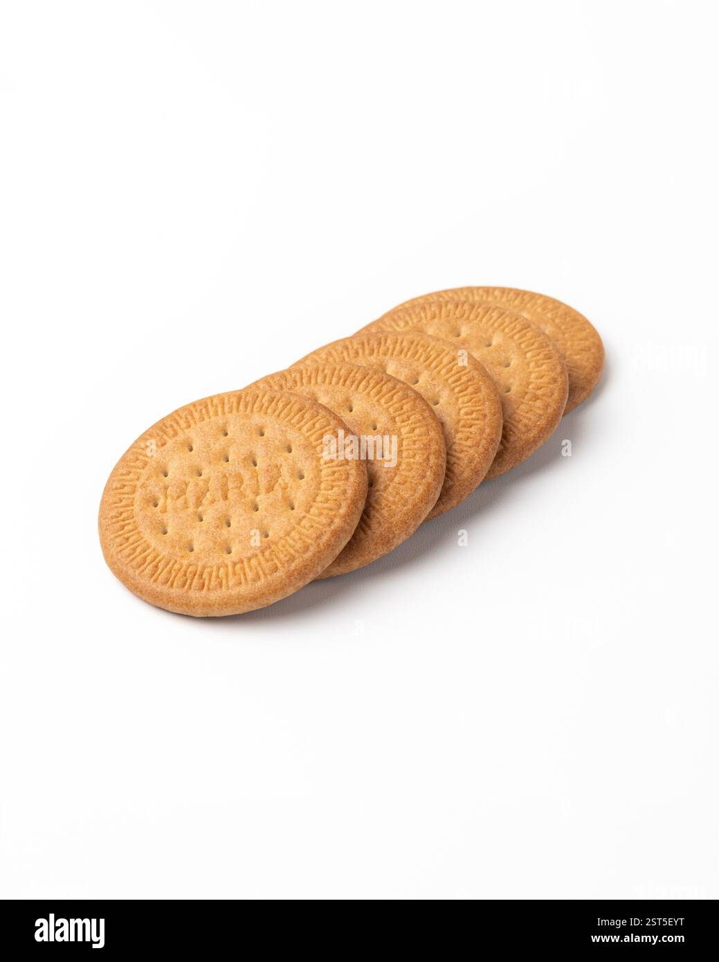Maria cookies on white background Stock Photo - Alamy