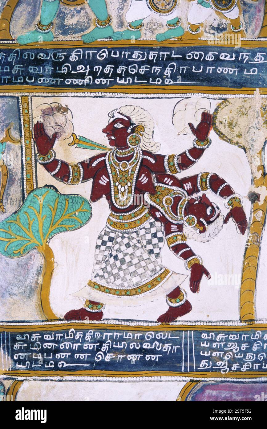 Ramayana in painting at Madurai 400 years old, Rama Killing Thadakai ...