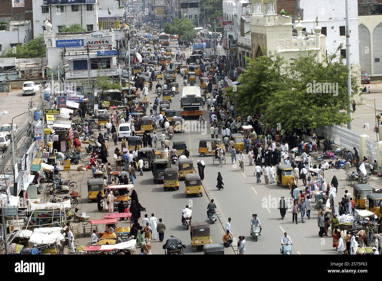 Aerial view of the old city of Hyderabad as seen from Charminar ...