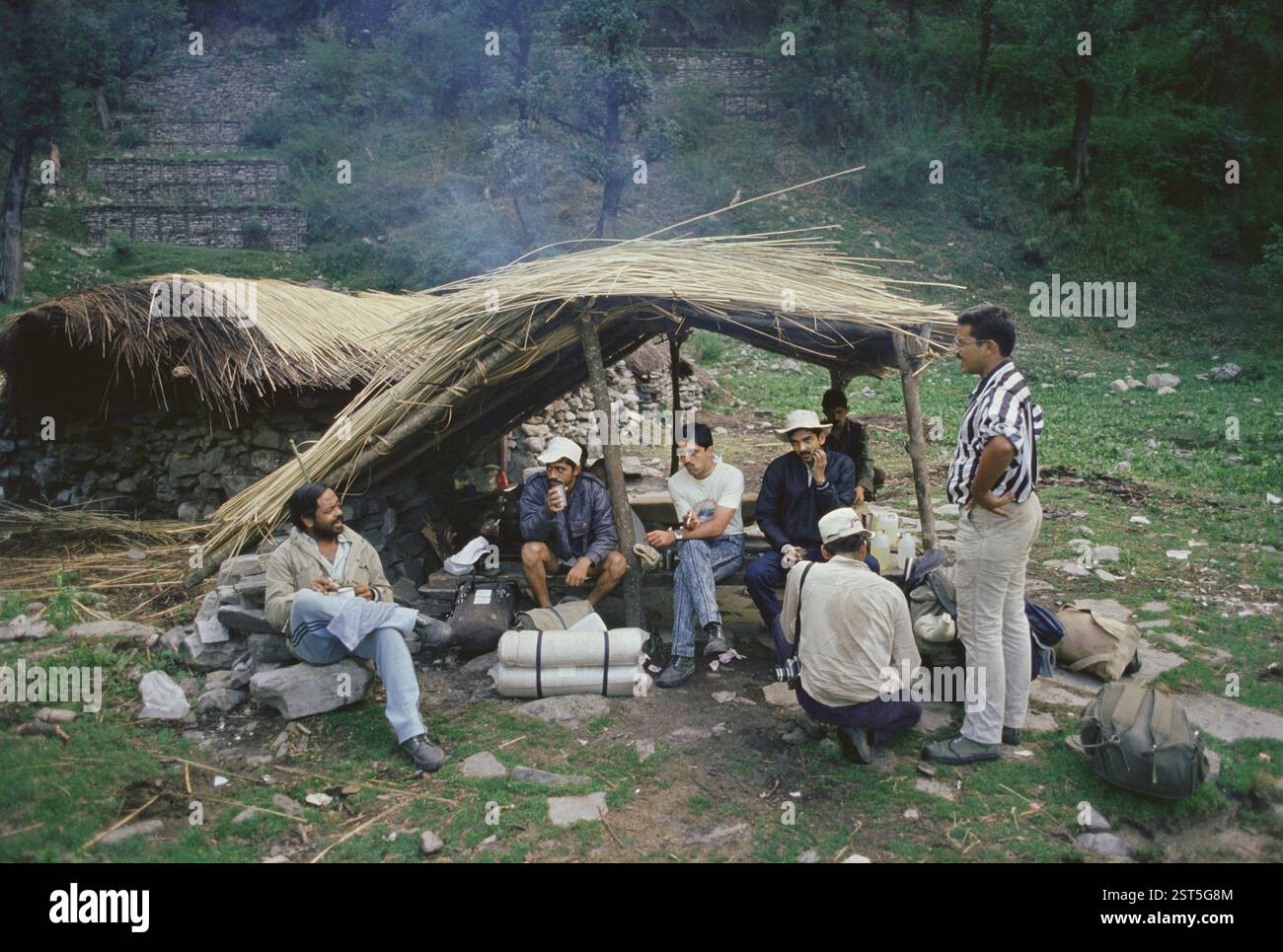 Tea hut in Kumaon hills at tea stall, Himalayan, Uttar Pradesh, India ...