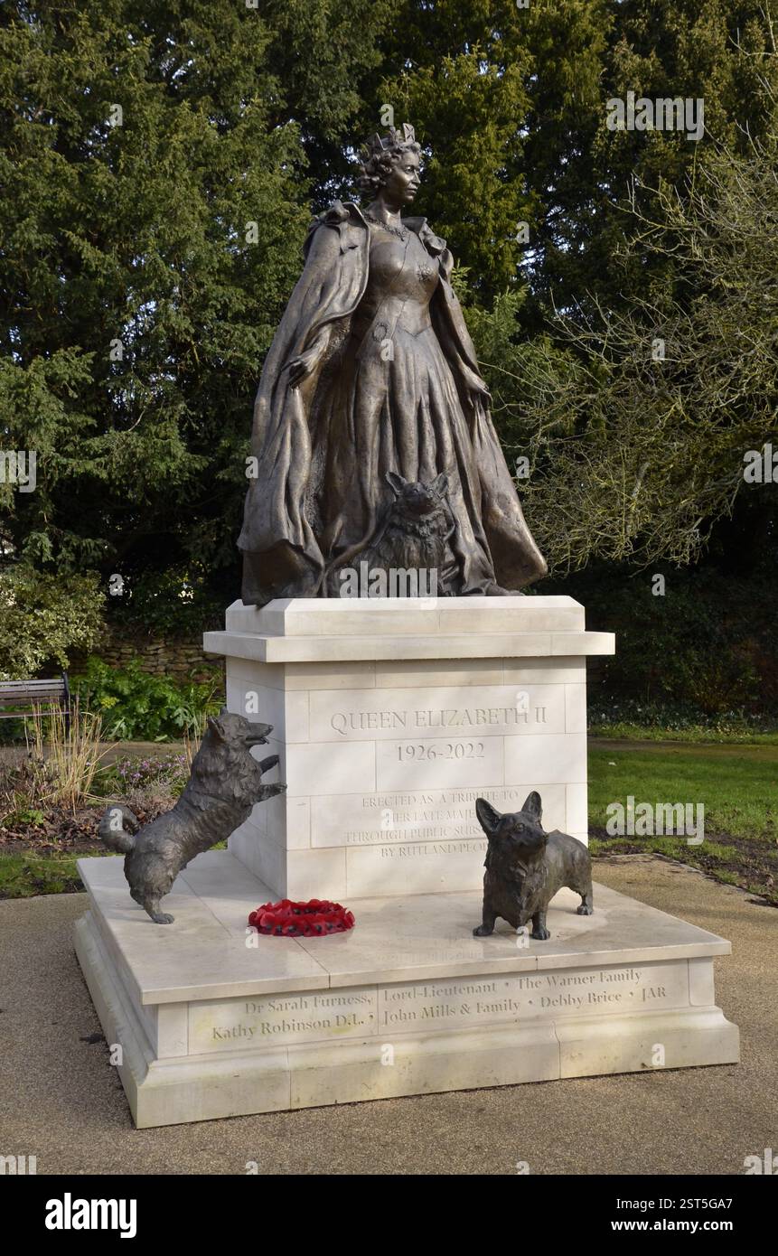 The first statue of Queen Elizabeth 2nd after her death, in Oakham ...