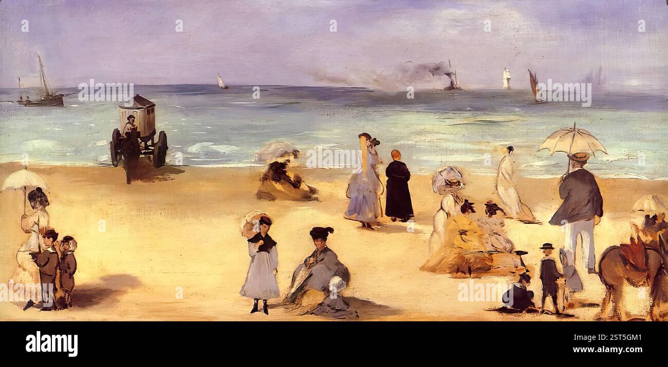 Edouard Manet painting - on the beach at boulogne Stock Photo - Alamy