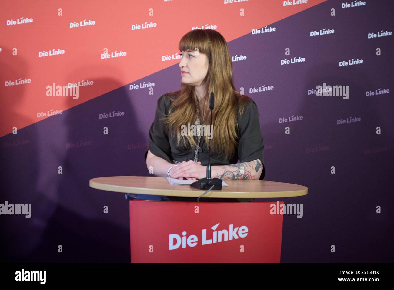 Berlin, Pressekonferenz Die Linke mit Ines Schwerdtner und Heidi ...