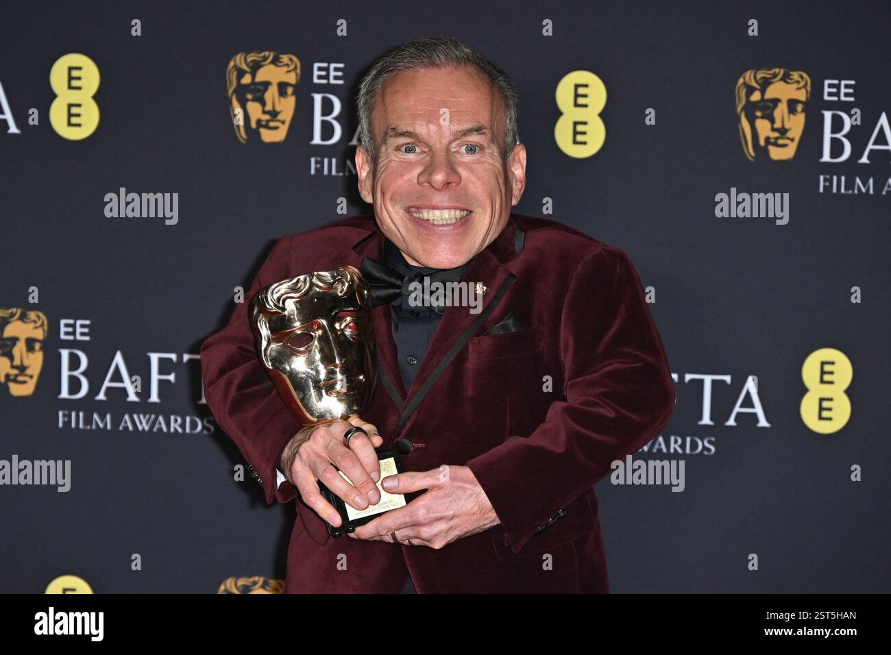 Warwick Davis attends the 2025 EE BAFTA Film Awards at The Royal ...