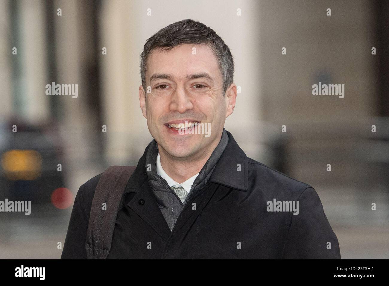 London, UK. 16 February 2025. Green Party Co-Leader Adrian Ramsay is ...