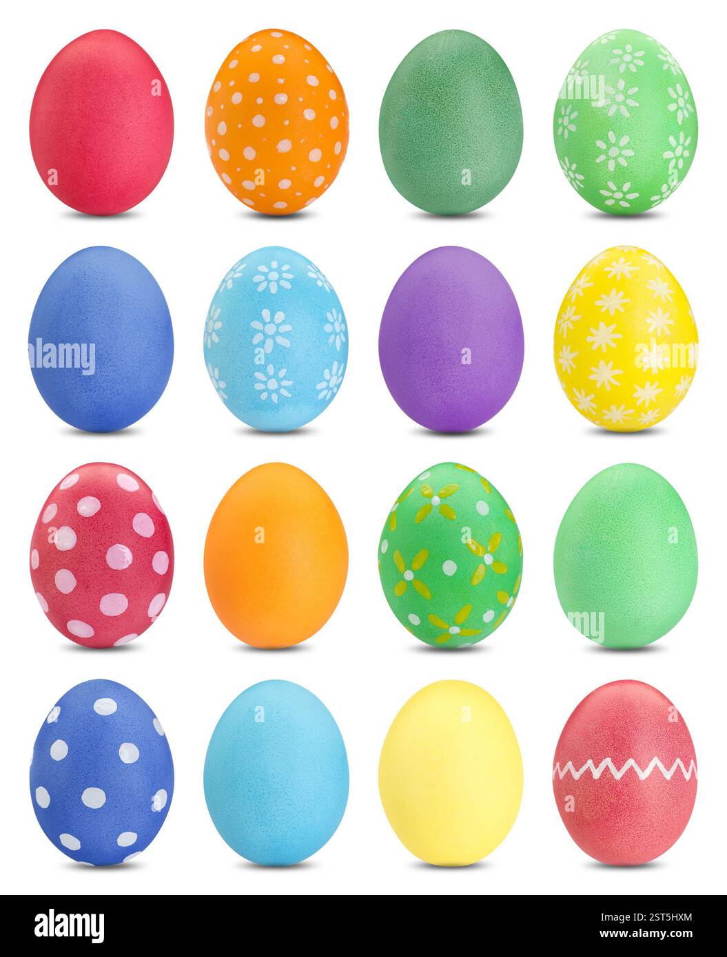 Easter eggs in different colors isolated on white, set Stock Photo - Alamy