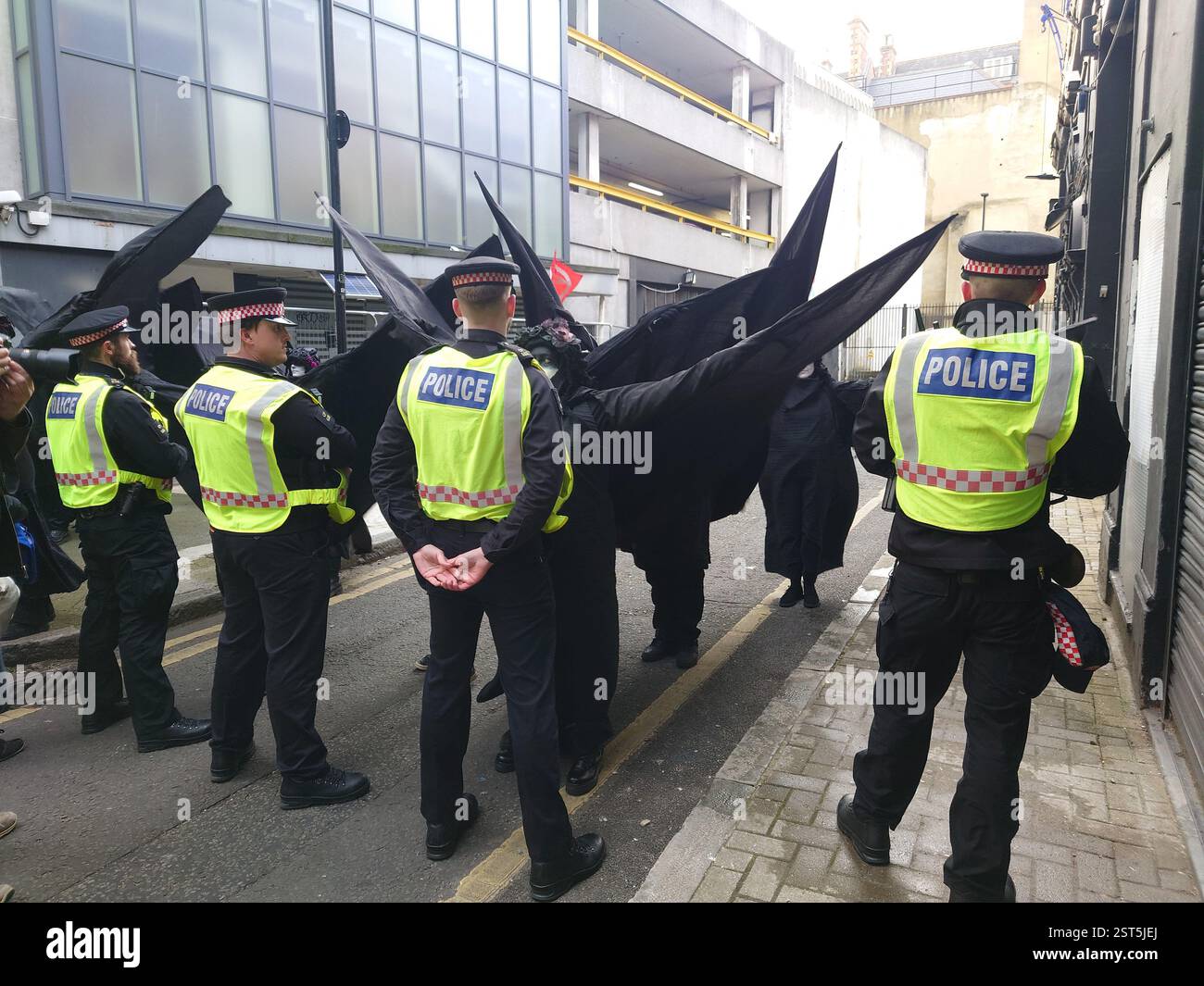 London, UK. 17th February, 2025. Protestors wearing Extinction ...