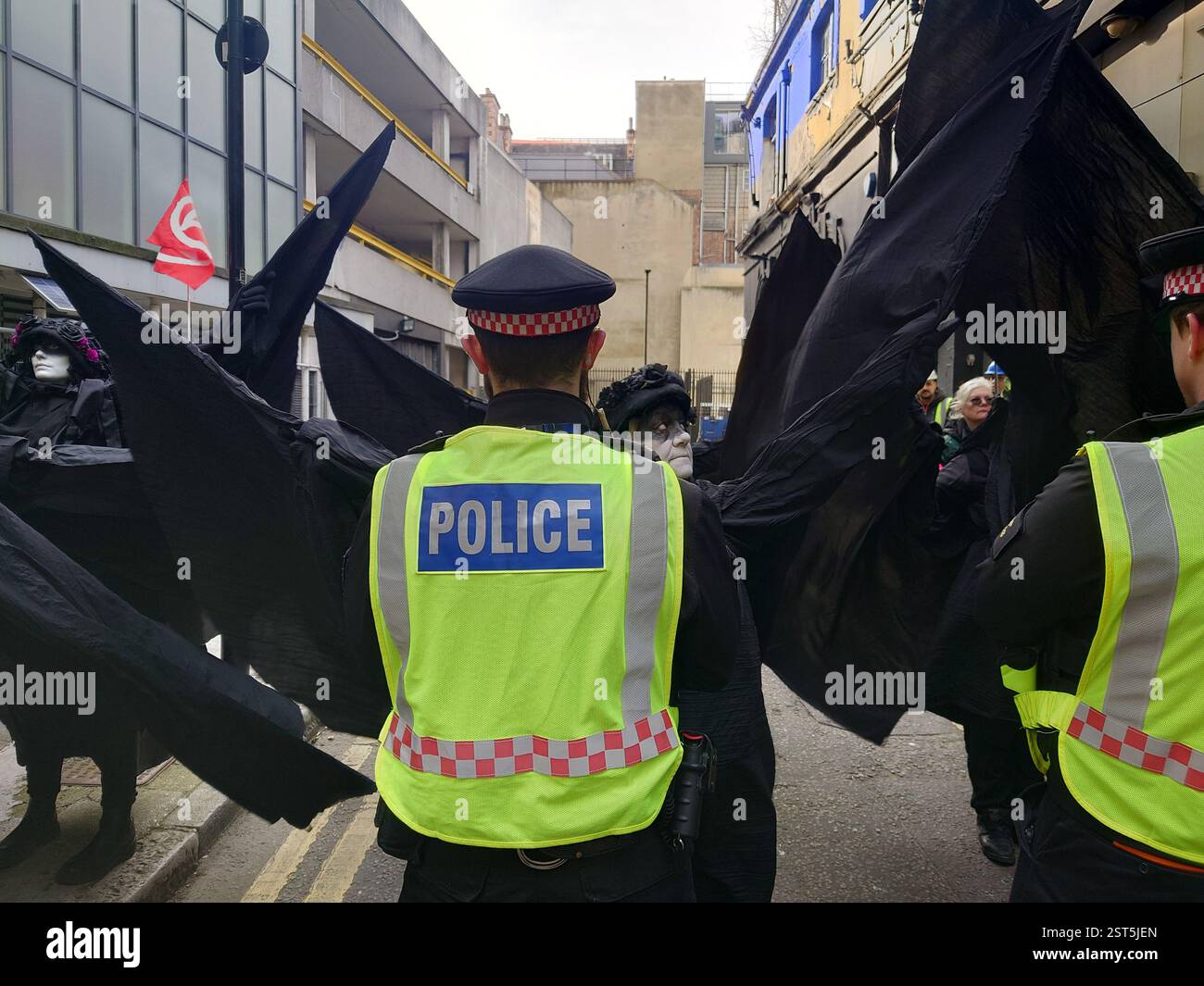 London, UK. 17th February, 2025. Protestors wearing Extinction ...