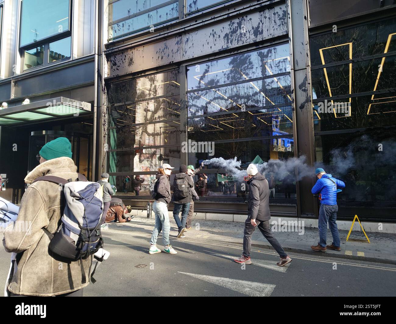 London, UK. 17th February, 2025. Protestors wearing Extinction ...