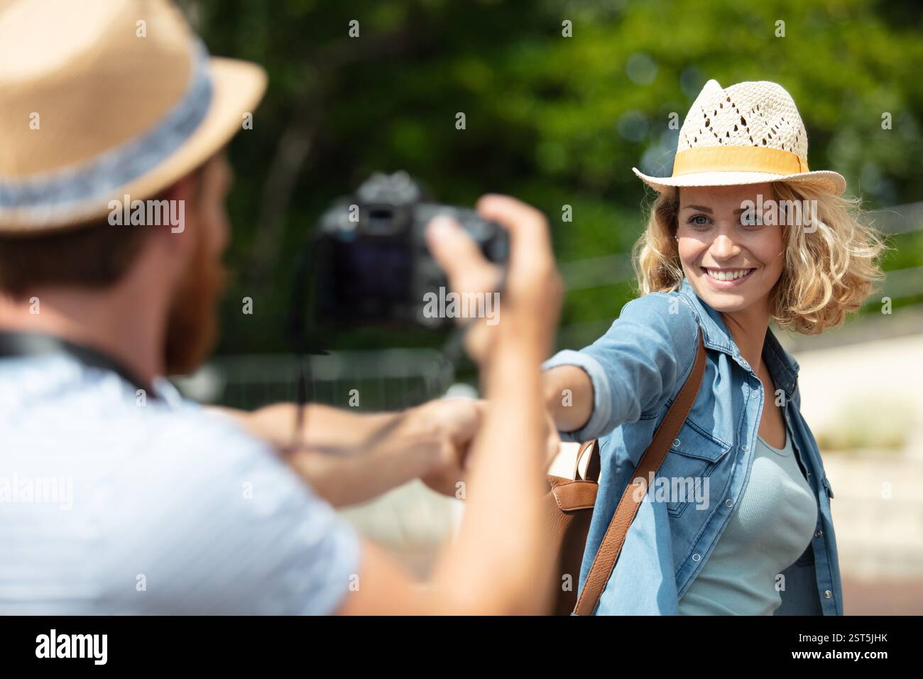 happy tourists taking photo of themselves Stock Photo - Alamy