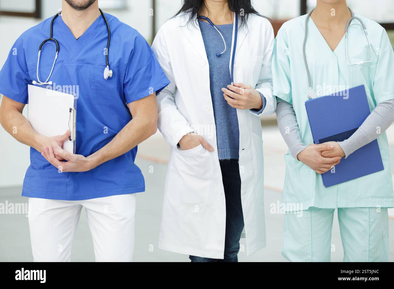 portrait of medical team standing in hospital corridor Stock Photo - Alamy