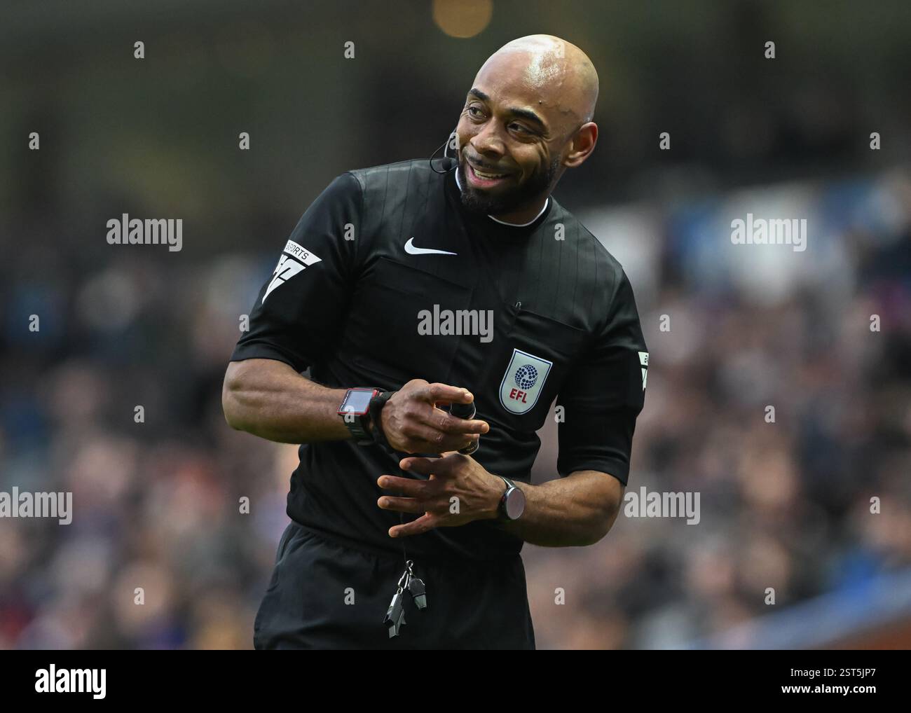 Referee Sam Allison during the Sky Bet Championship match at Ewood Park ...