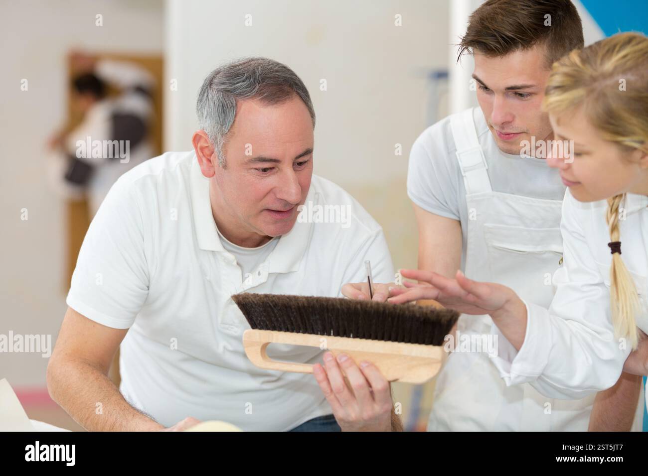 brush top view black background with copy space Stock Photo - Alamy