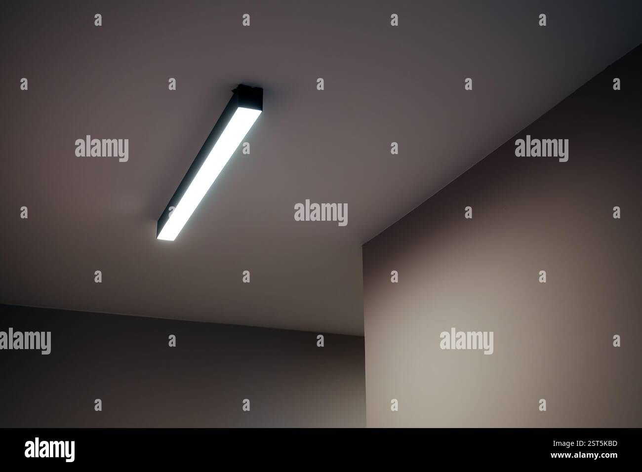 Modern minimalist LED long strip indoor ceiling light, selective focus ...