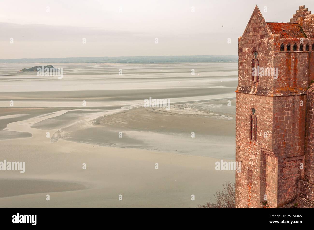 Mont Saint-Michel, France - January 25, 2016: The iconic abbey towers ...