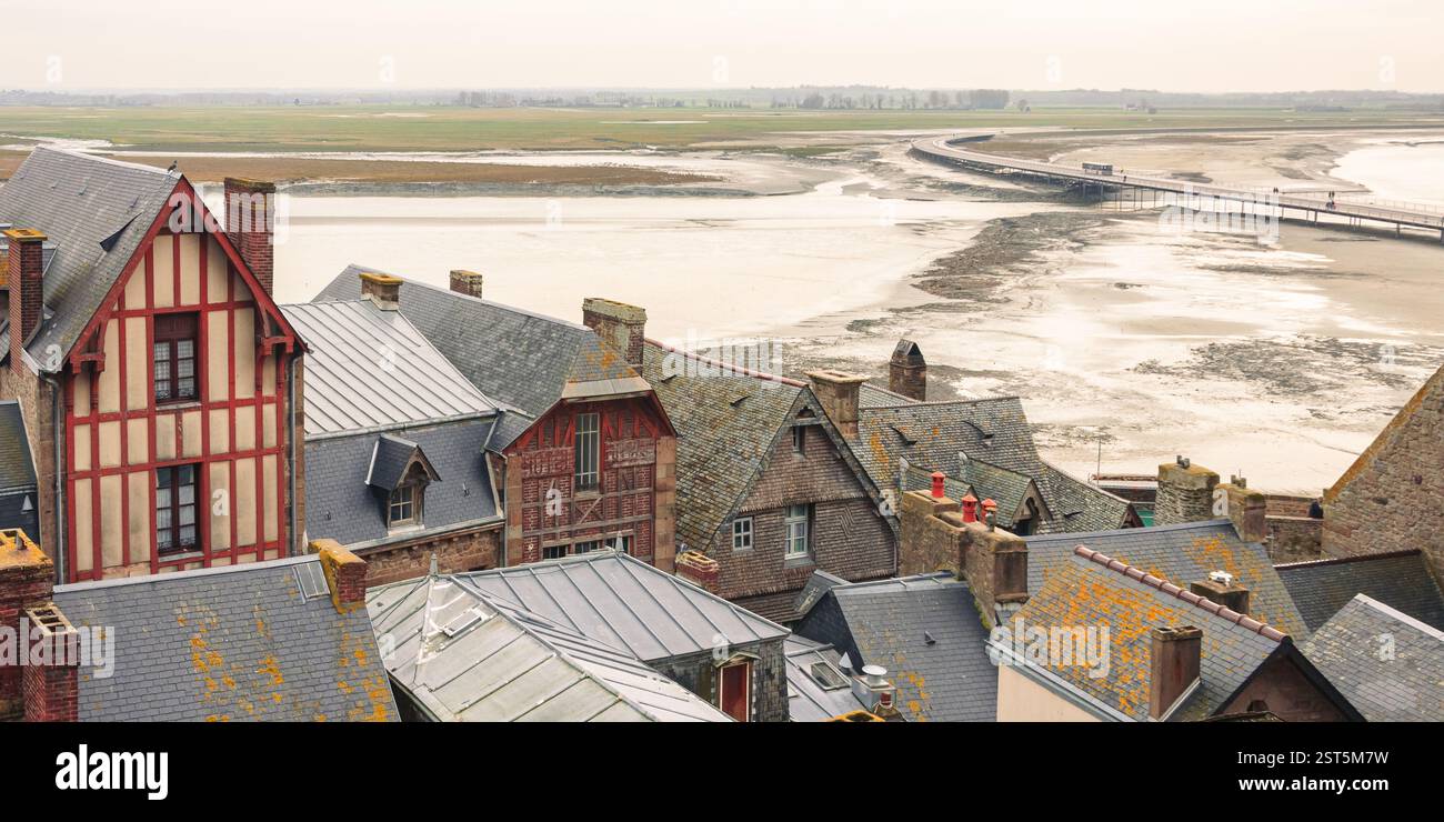 Mont Saint-Michel, France - January 25, 2016: A picturesque view of the ...