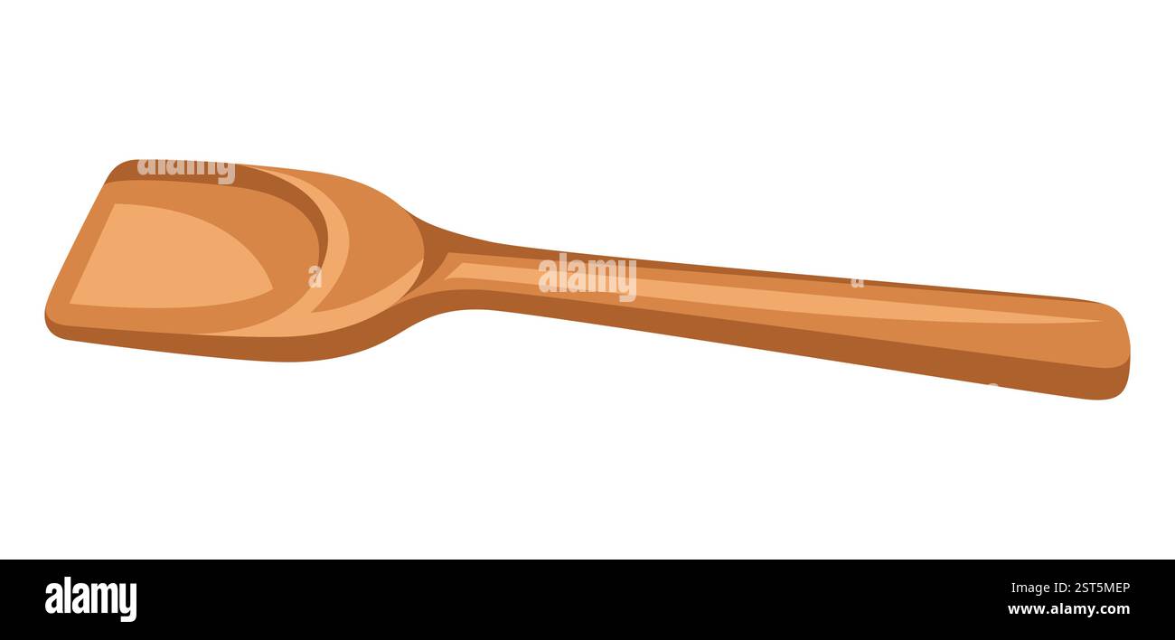Illustration of wooden spatula. Stylized kitchen object for cooking ...