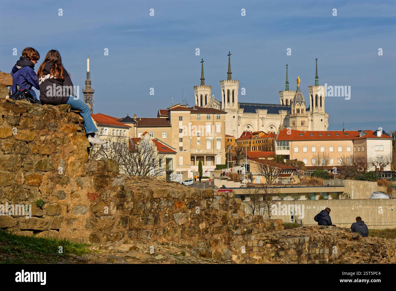 LYON, FRANCE, February 15, 2025 : The roman theater of Fourviere is a ...