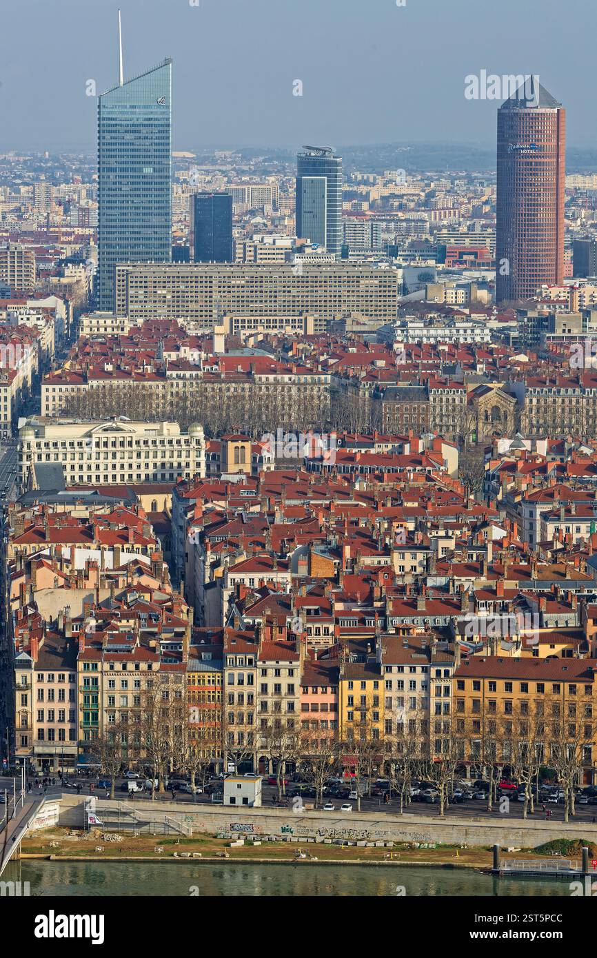 LYON, FRANCE, February 15, 2025 : Modern towers of Part-Dieu district ...