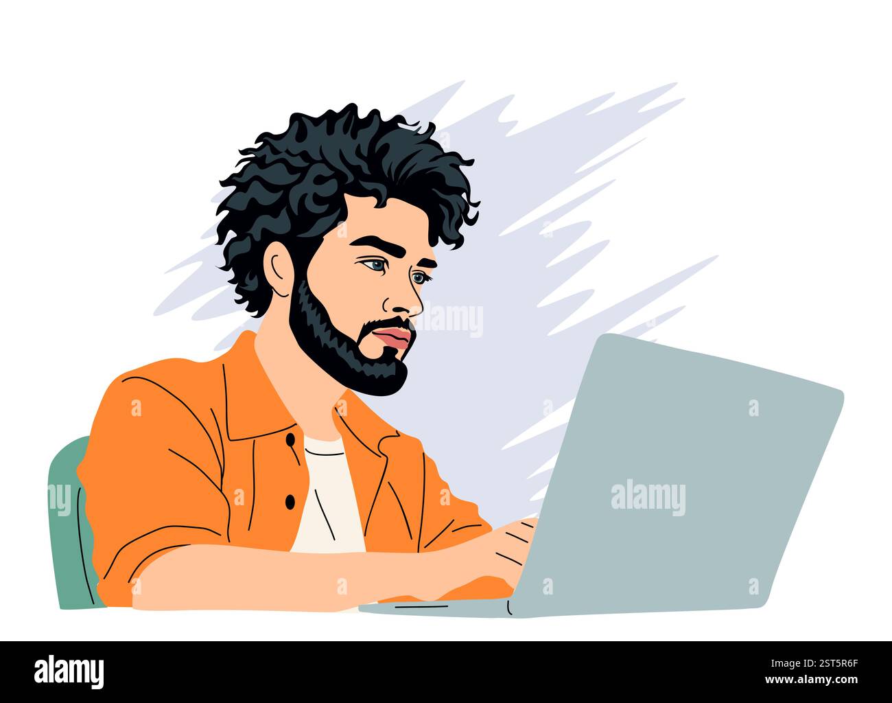 Man working laptop mail Stock Vector Images - Alamy