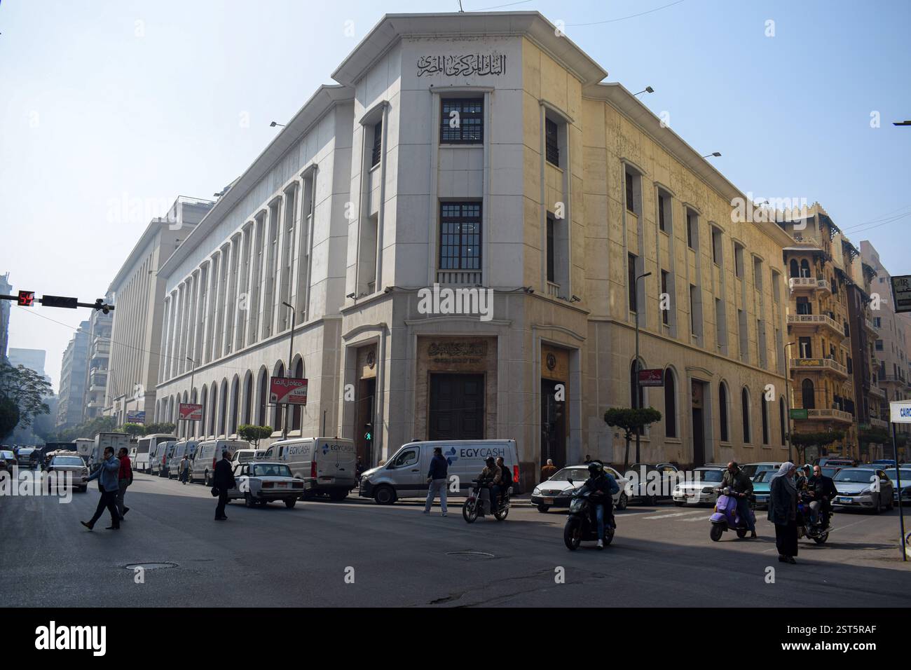 Cairo, Egypt, 17 February 2025. Passersby cross the street ahead of the ...
