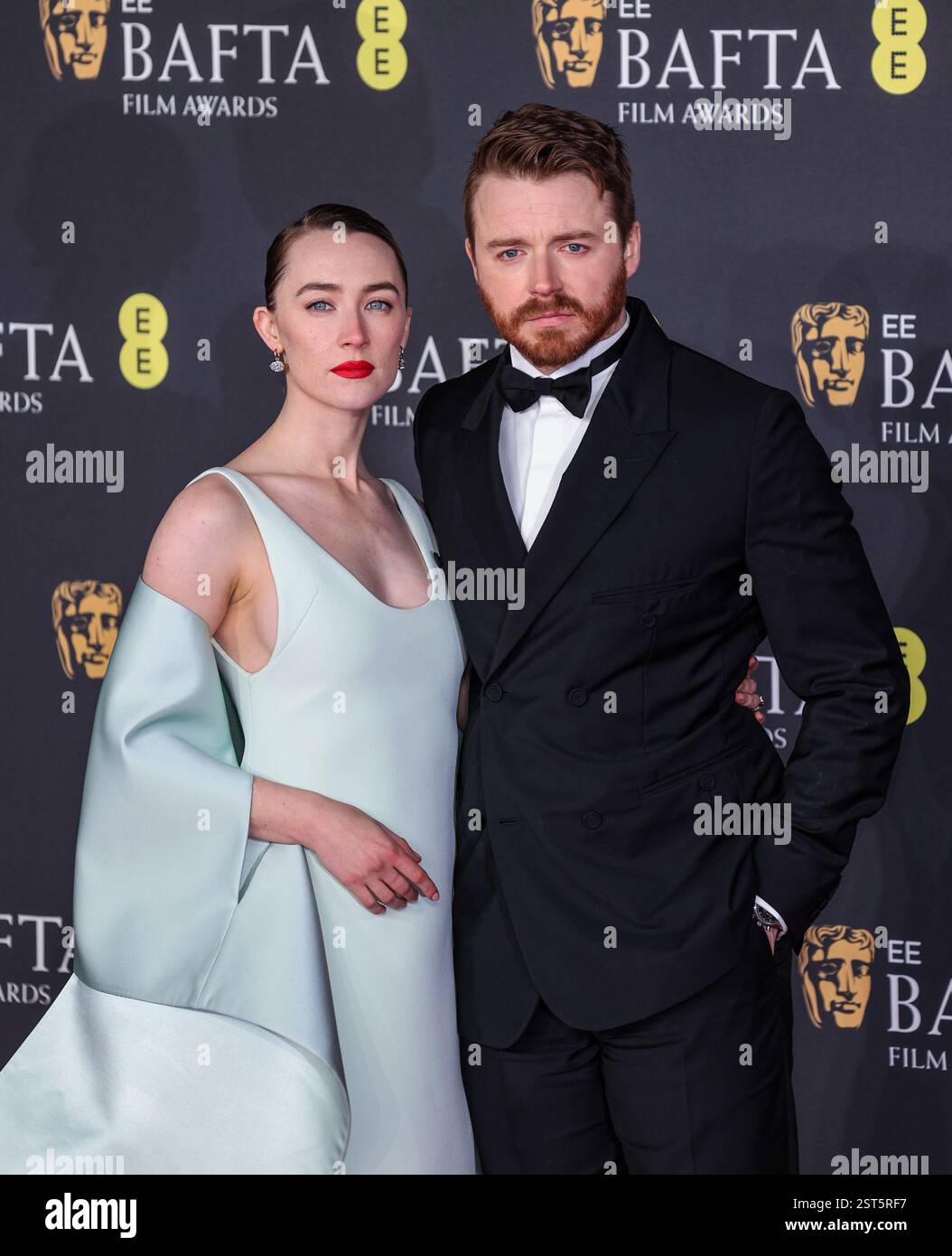 London, UK. 16th Feb, 2025. Saoirse Ronan and Jack Lowden are seen ...