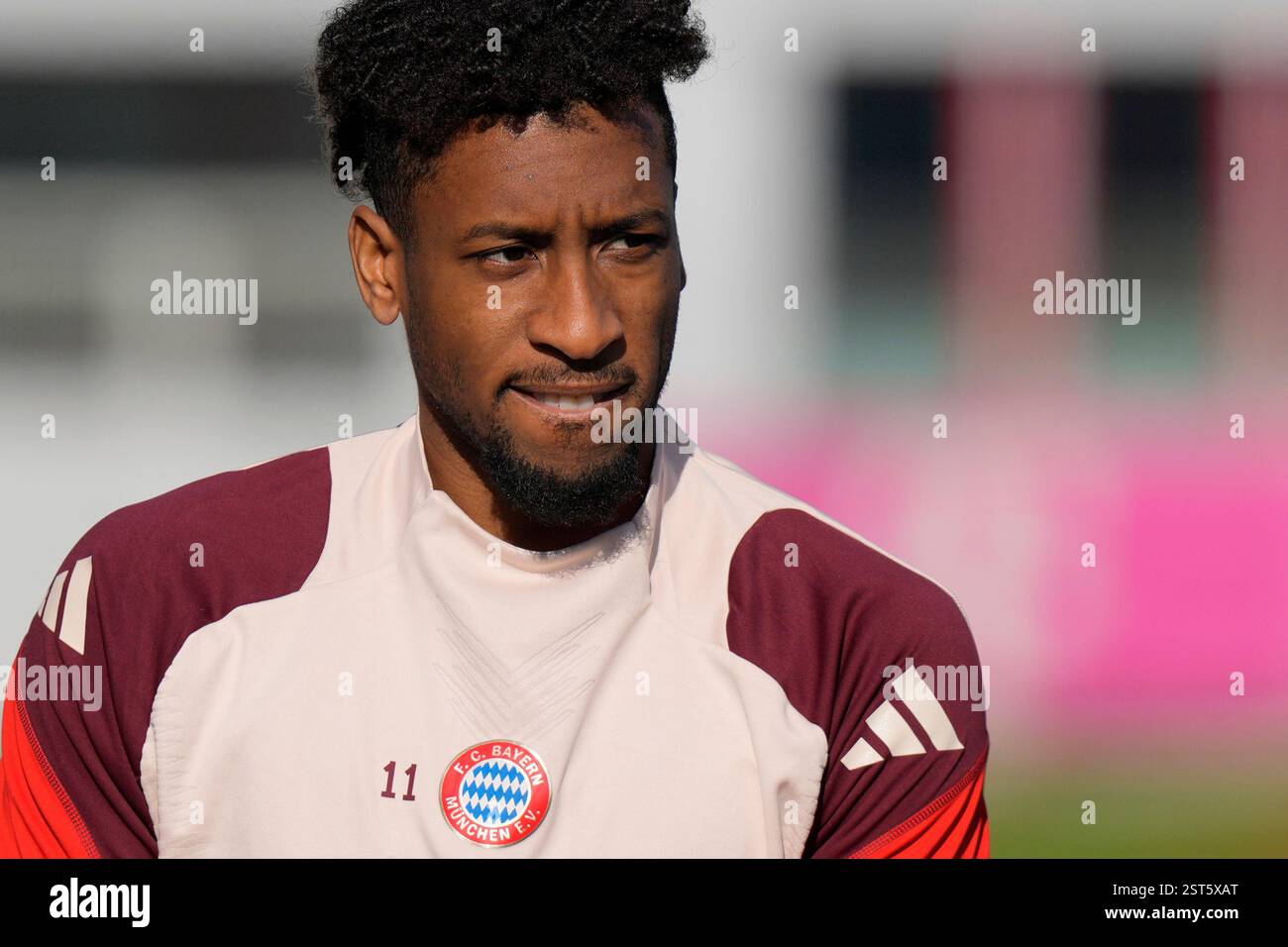 Bayern's Kingsley Coman arrives for a training session in Munich ...