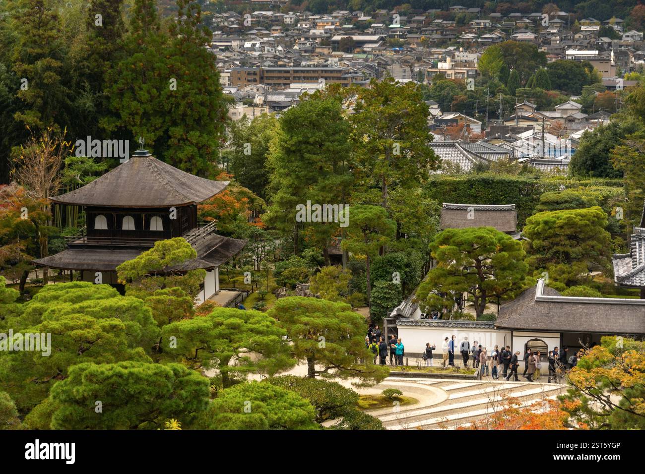 Ginkakuji garden jishoji temple grounds gardens buildings building ginkaku hi-res stock ...