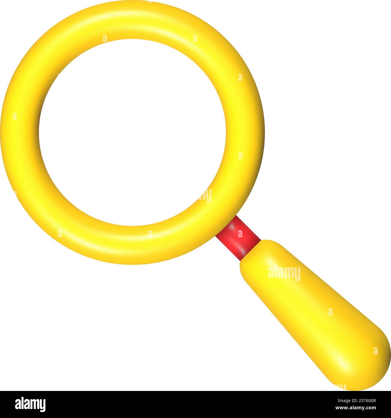 3D yellow magnifying glass. Vector illustration Stock Vector Image ...