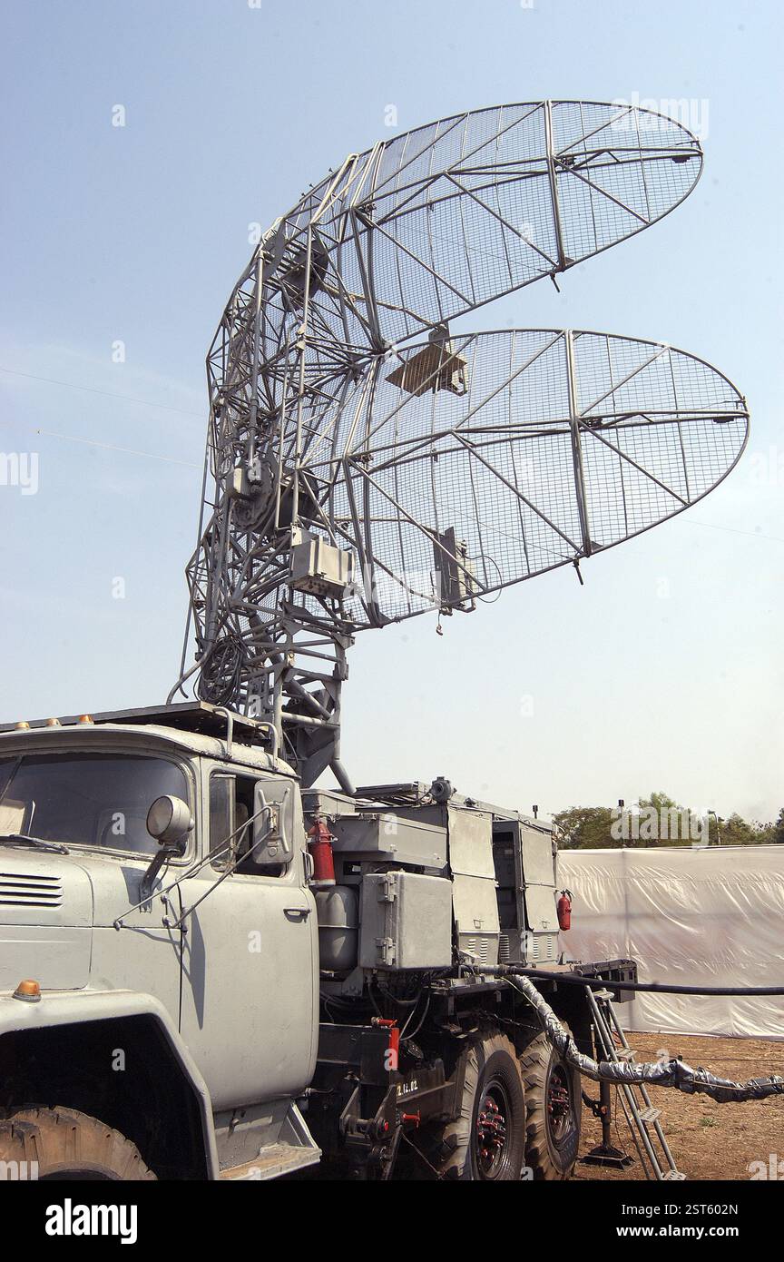 Mobile Antenna used by the Defense to detect enemy Aircraft Stock Photo ...