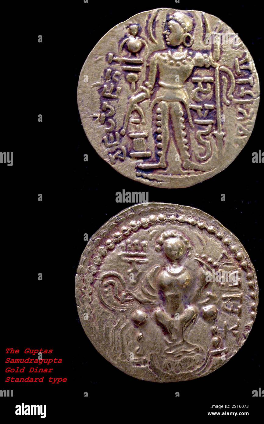 Dynasty of gupta samudra standard coins, India, Asia Stock Photo - Alamy