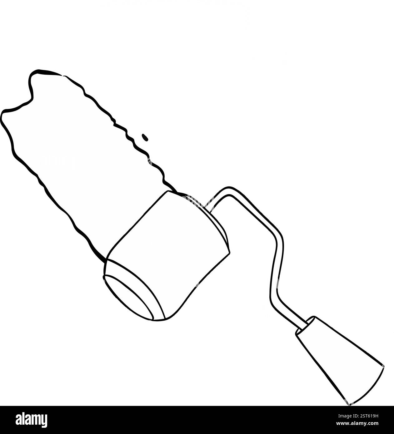 Color palette painting roller Black and White Stock Photos & Images - Alamy