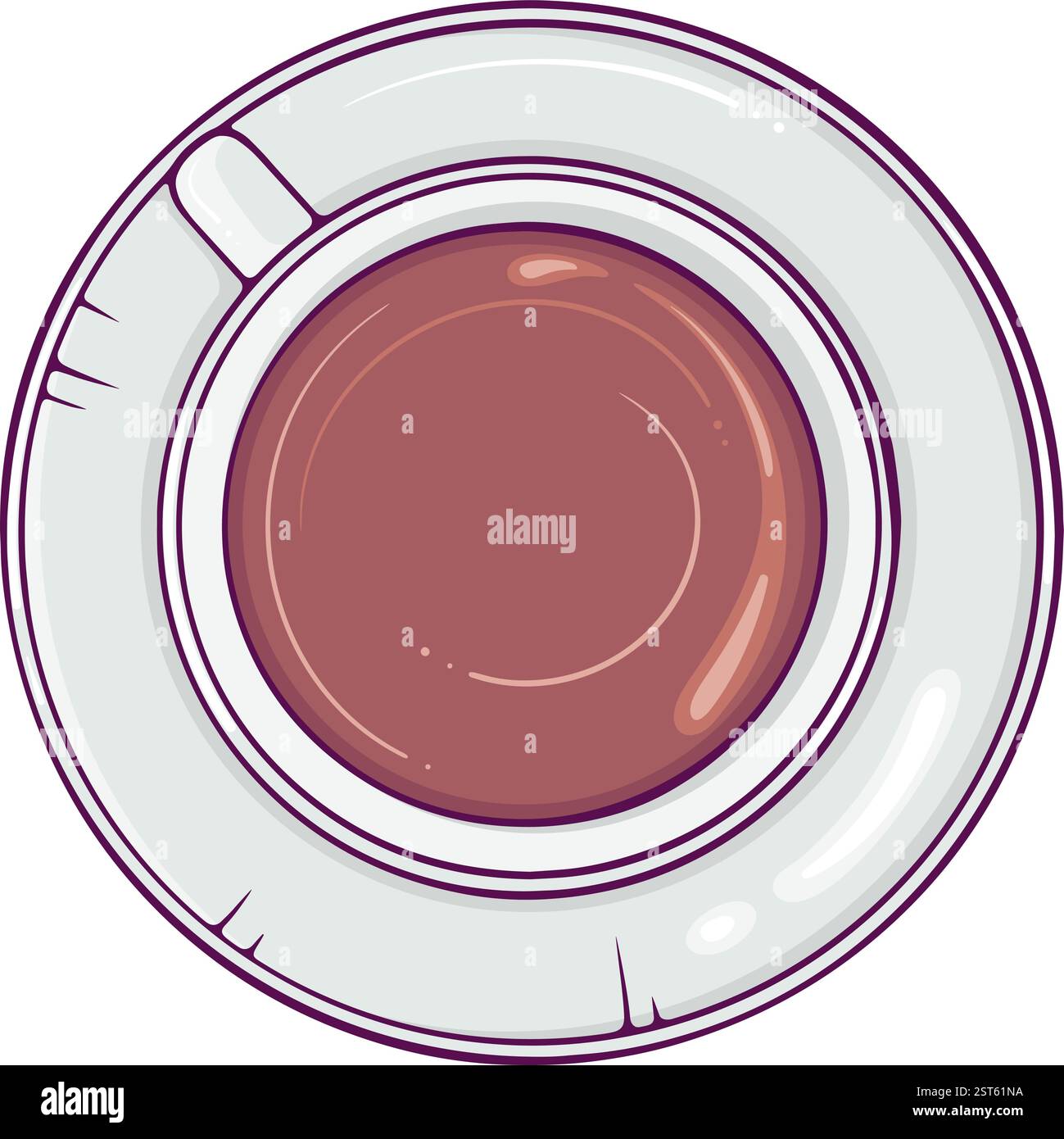 Flat top view tea Stock Vector Images - Alamy