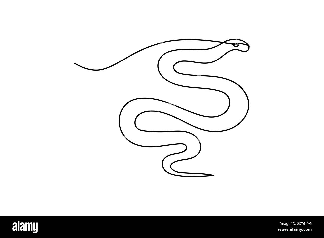 Snake continuous one line drawing and minimalist style isolate outline ...
