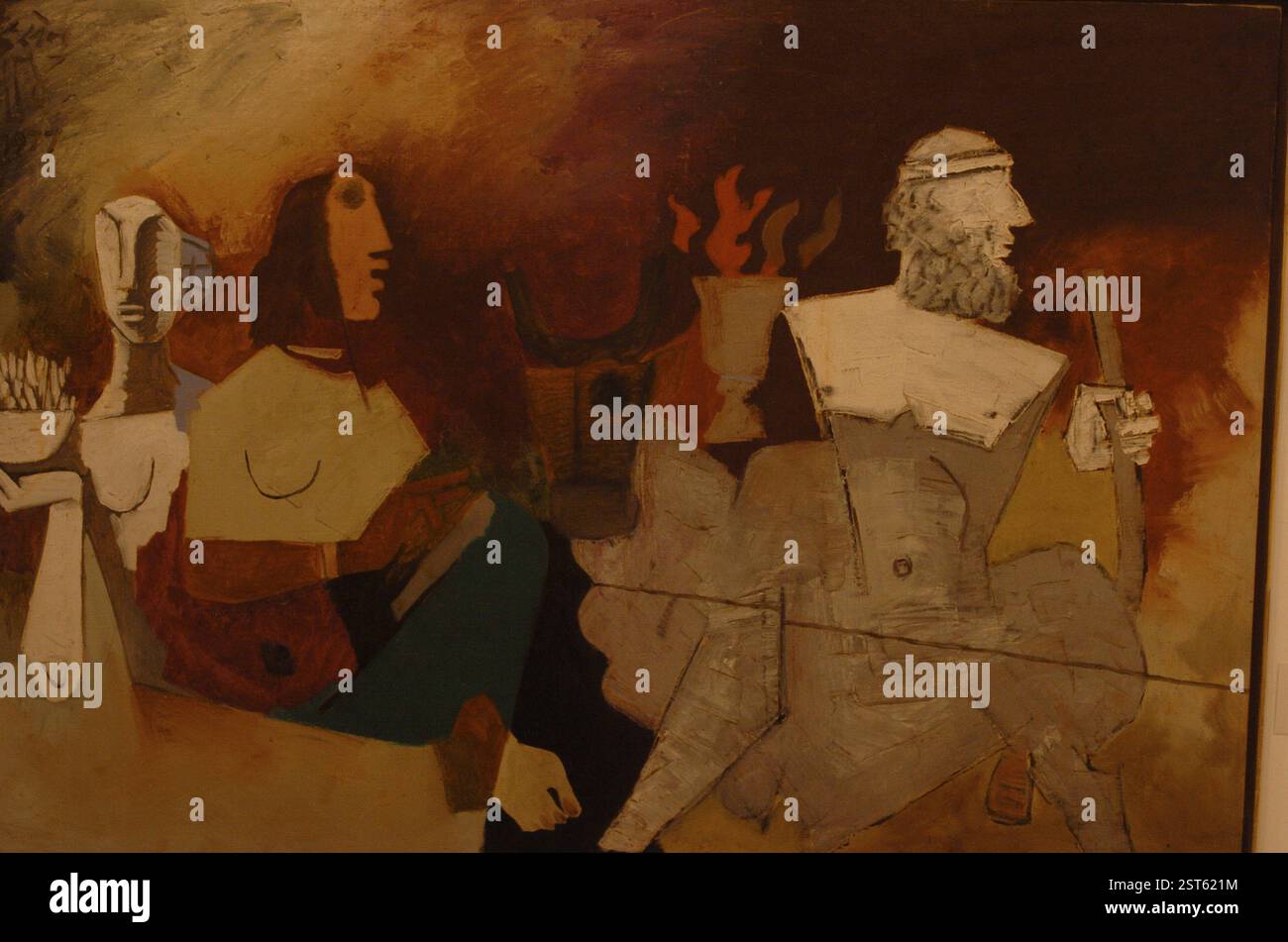 An early work of M.F. Husain Maqbool Fida Hussain world famous artist ...