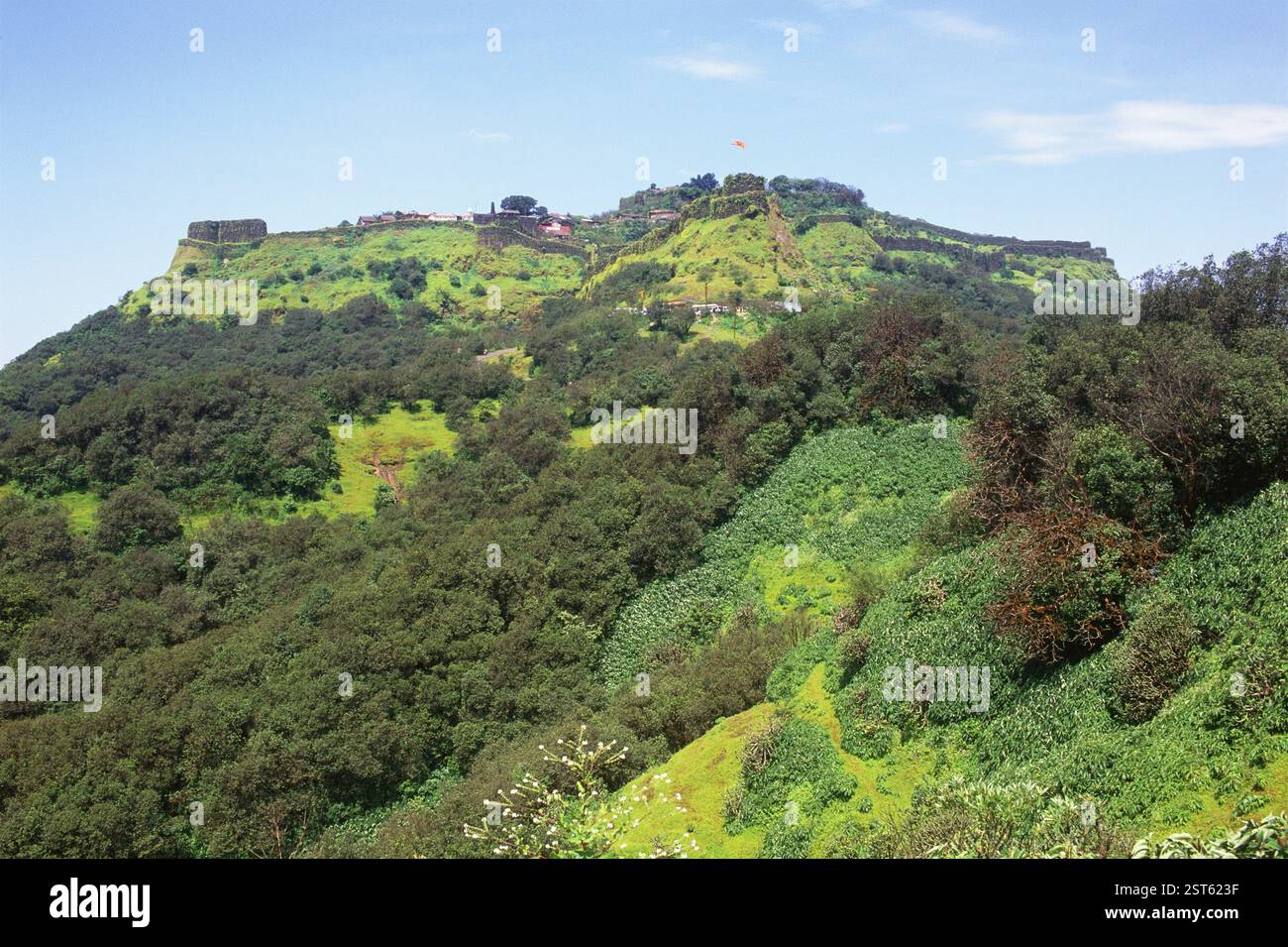 Wide fortification of fort Pratapgad and forest Near Mahabaleshwar ...
