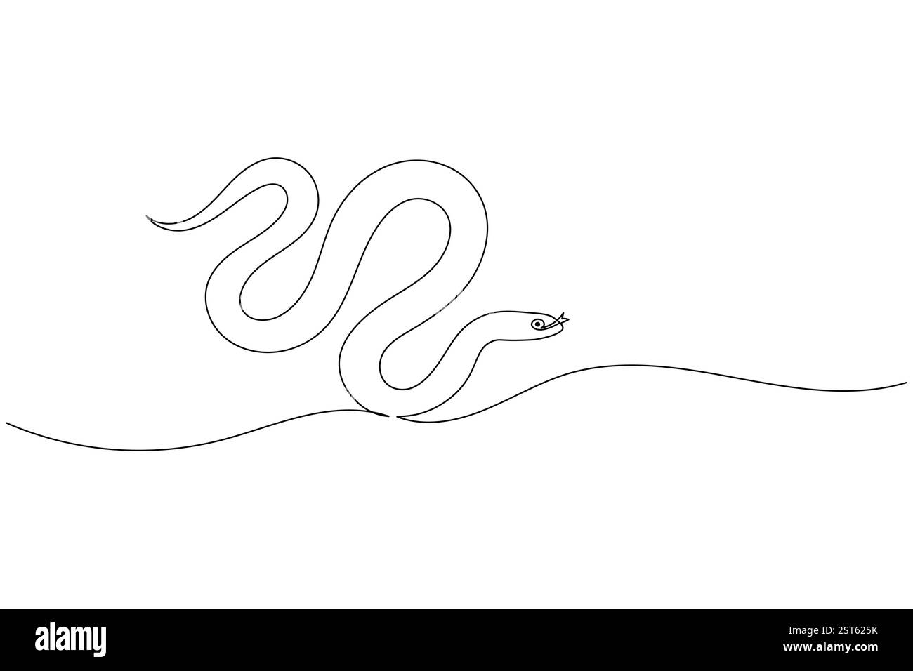 Snake continuous one line drawing and minimalist style isolate outline ...