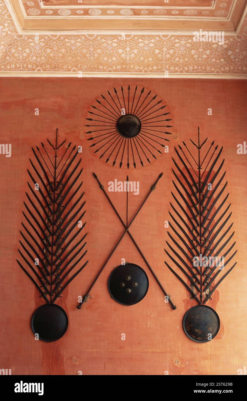 Arrows shields and spears king's symbol, sarvatbhadra building, city ...
