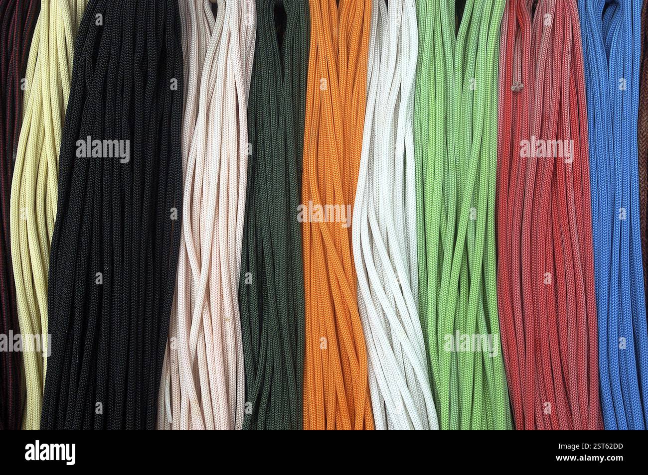 Colorful shoe laces for sale, Mumbai Bombay, Maharashtra, India, Asia ...